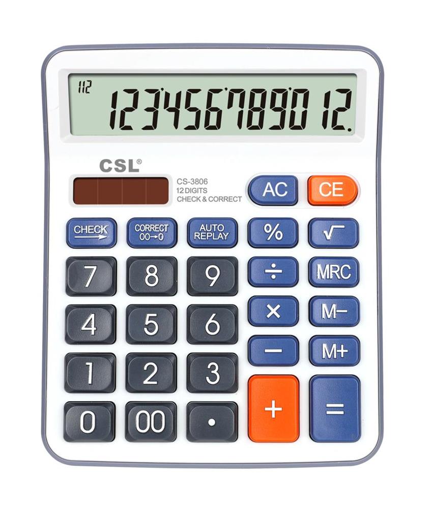 CSL CS-3806 12 Hane Masa Tipi Hesap Makinesi CSL CS-3806 12 Hane Masa Tipi Hesap Makinesi